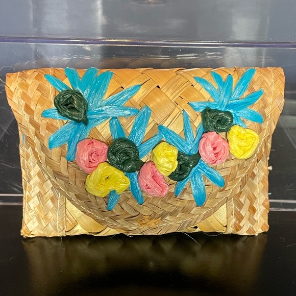 Bags | Woven Straw Handmade Luau Mini Bag Change Purse | Poshmark